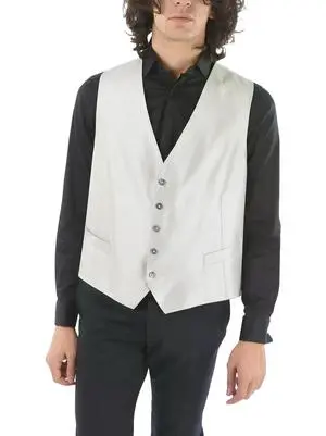 Corneliani Silk Herringbone Waistcoat - Grey