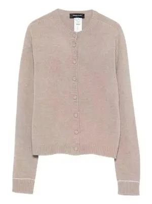 Fabiana Filippi Button-up Cardigan With Ribbed Trim - Neutrals