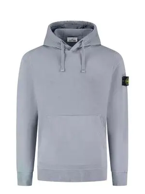 Stone Island Compass Patch Drawstring Hoodie - Blue