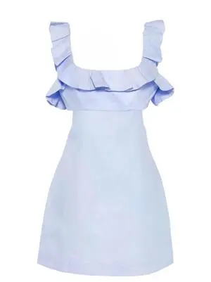 Zimmermann Ruffled Cut-out Mini Dress - Blue