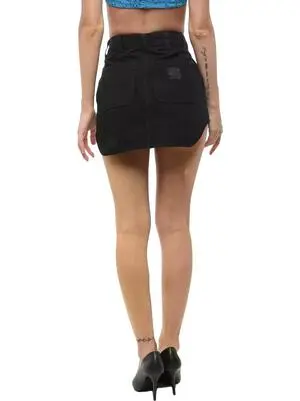 Carhartt Work In Progress Logo Patch Denim Mini Skirt - Black