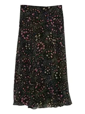 MARANT ETOILE Floral-print Silk Maxi Skirt - Black