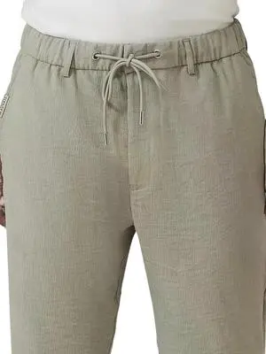 MAUVAIS Textured Finish Drawstring Waist Trousers - Green