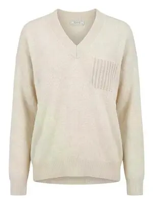 Peserico V-neck Patch Pocket Sweater - Neutrals