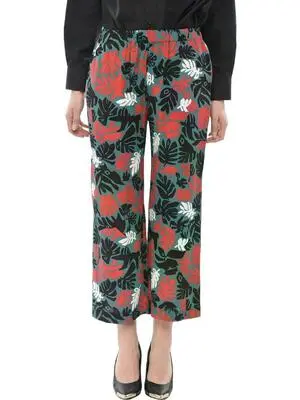 Marni Floral Print Cropped Trousers - Green