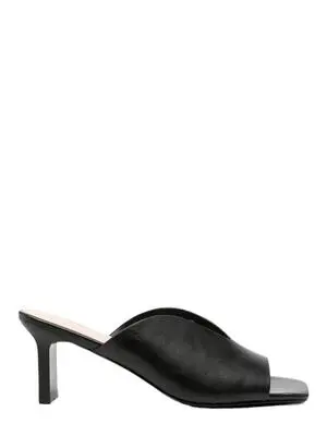 SERGIO MORETTI FIRENZE V-neck Square-toe Sandals - Black