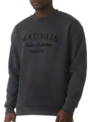 MAUVAIS Logo Embroidered Crewneck Sweatshirt - Grey