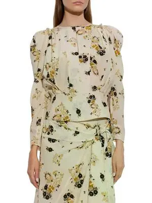 Isabel Marant Étoile Zarga Floral-print Top - Neutrals