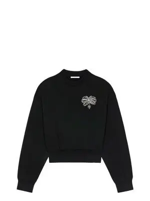 GIVENCHY Givenchy Crystal-Embellished Bow Detail Fine Knit Sweatshirt