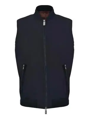 Pal Zileri Ribbed-trim Zip-up Waistcoat - Blue