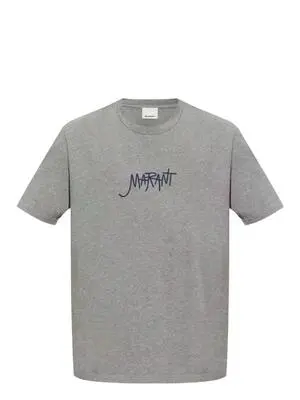 MARANT Honore Logo-embroidered T-shirt - Grey
