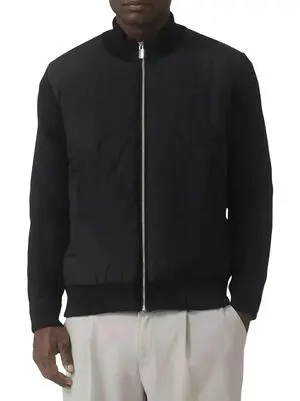 MAUVAIS Quilted Panelled Jacket With Ribbed Sleeves - Black