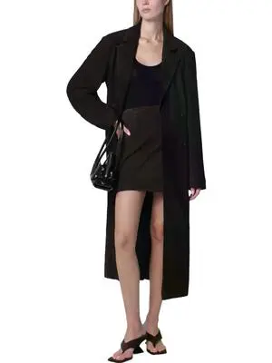 ROTA Double-breasted Suede Coat - Brown