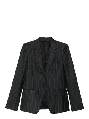 TOM FORD Pinstripe Single-breasted Blazer - Black