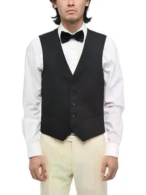 TONELLO Single-breasted Waistcoat - Black