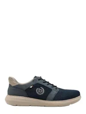 BUGATTI Logo-patch Mesh-panel Lace-up Sneakers - Blue