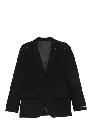 Karl Lagerfeld Tale Contrast-trim Single-breasted Blazer - Black