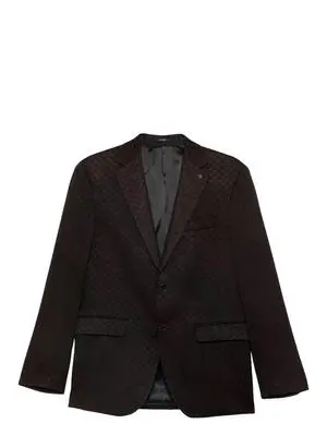 Karl Lagerfeld Monogram-pattern Notched-lapel Blazer - Brown