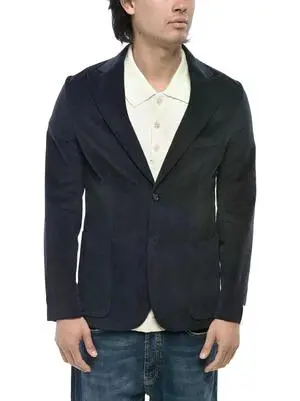PAOLO PECORA Single-breasted Cotton Blazer - Blue