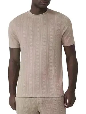 MAUVAIS Cable-knit Textured T-shirt - Neutrals