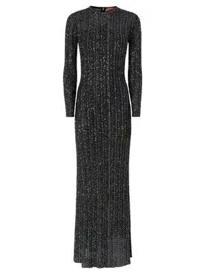 Missoni Sequin-embellished Striped Maxi Dress - Black