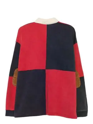 FOUND Colour-block Logo-embroidered Polo Shirt - Red