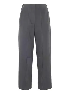 Erika Cavallini Twill Weave Wide-leg Trousers - Grey