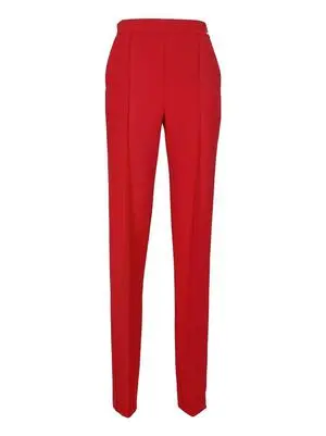 Elisabetta Franchi Pintuck Detail Trousers - Red