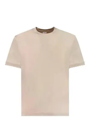 Eleventy Layered-detail Crew-neck T-shirt - Neutrals