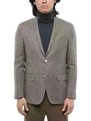 Corneliani Single-breasted Flap-pocket Blazer - Brown