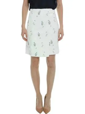 SAMSOE SAMSOE SAMSOE SAMSOE Floral Embroidered Wrap Mini Skirt