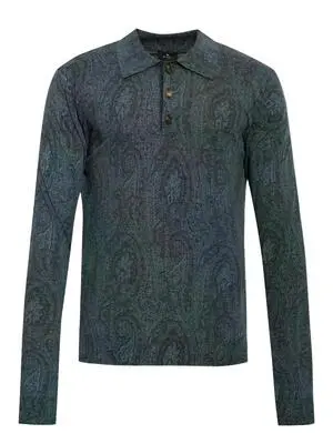 Etro Paisley-print Polo Shirt - Blue
