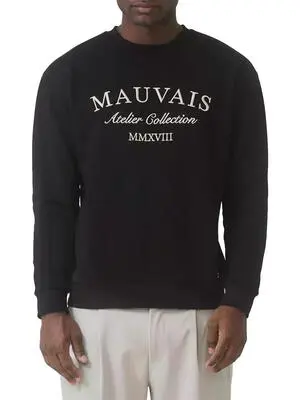 MAUVAIS Logo Print Crew Neck Sweater - Black