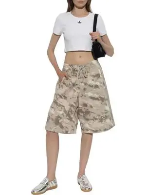 Adidas Abstract Print Relaxed Fit Shorts - Neutrals