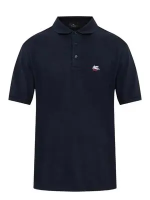 Etro Logo-embroidered Polo Shirt - Blue
