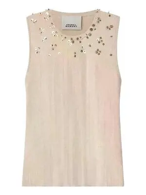 Isabel Marant Étoile ISABEL MARANT Sleeveless Sequined Top Neutrals
