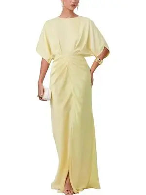 SAVEL SÁVEL Gathered Batwing-Sleeve Maxi Dress