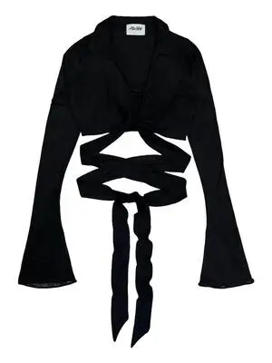 AWGE AWGE Cropped Wrap-Tie Shirt