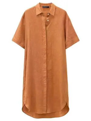 GRAN SASSO Short-sleeve Mini Shirt Dress - Orange