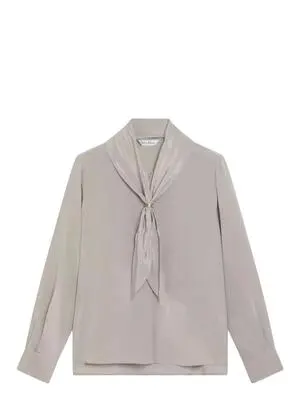 Max Mara Pussy-bow Long-sleeve Blouse - Neutrals