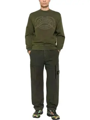 Stone Island Logo Patch Cargo Pants - Green