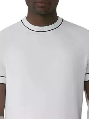 MAUVAIS Contrast-trim Knitted T-shirt - White