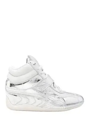 PUMA Speedcat Logo-debossed Metallic Sneakers - Silver