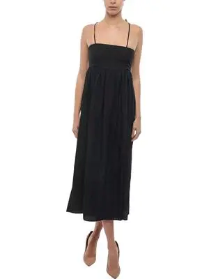 NOTES DU NORD Square Neck Midi Dress - Black