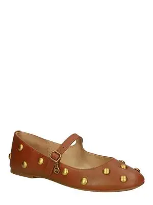 Michael Kors Nellie Flex Studded Leather Ballet Flats - Brown