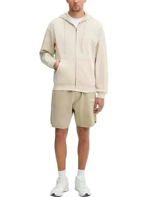 BENETTON Zip-up Drawstring Hoodie - Neutrals