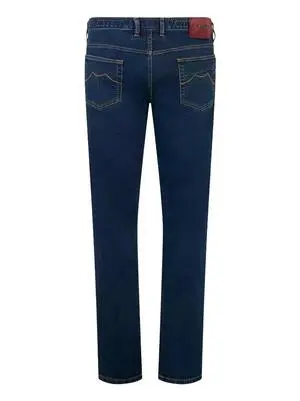 MOORER Five-pocket Slim-fit Jeans - Blue