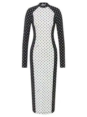 Moschino Printed Technical Jersey Midi Dress - Black