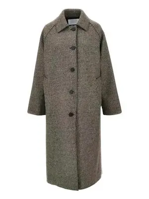 HARRIS WHARF LONDON Harris Wharf London Houndstooth Single-Breasted Coat
