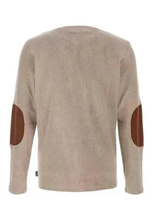 MAISON MARGIELA Ribbed Knit Sweater With Elbow Patches - Neutrals